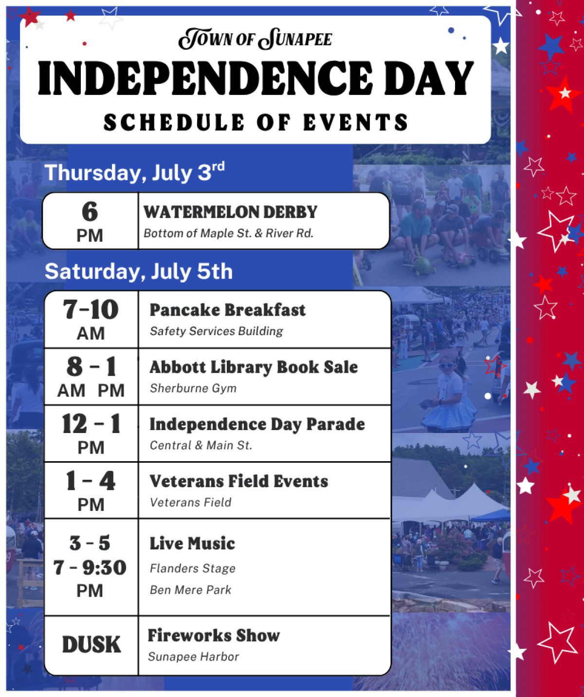2025 Fourth of July: Schedule of Events | Sunapee NH